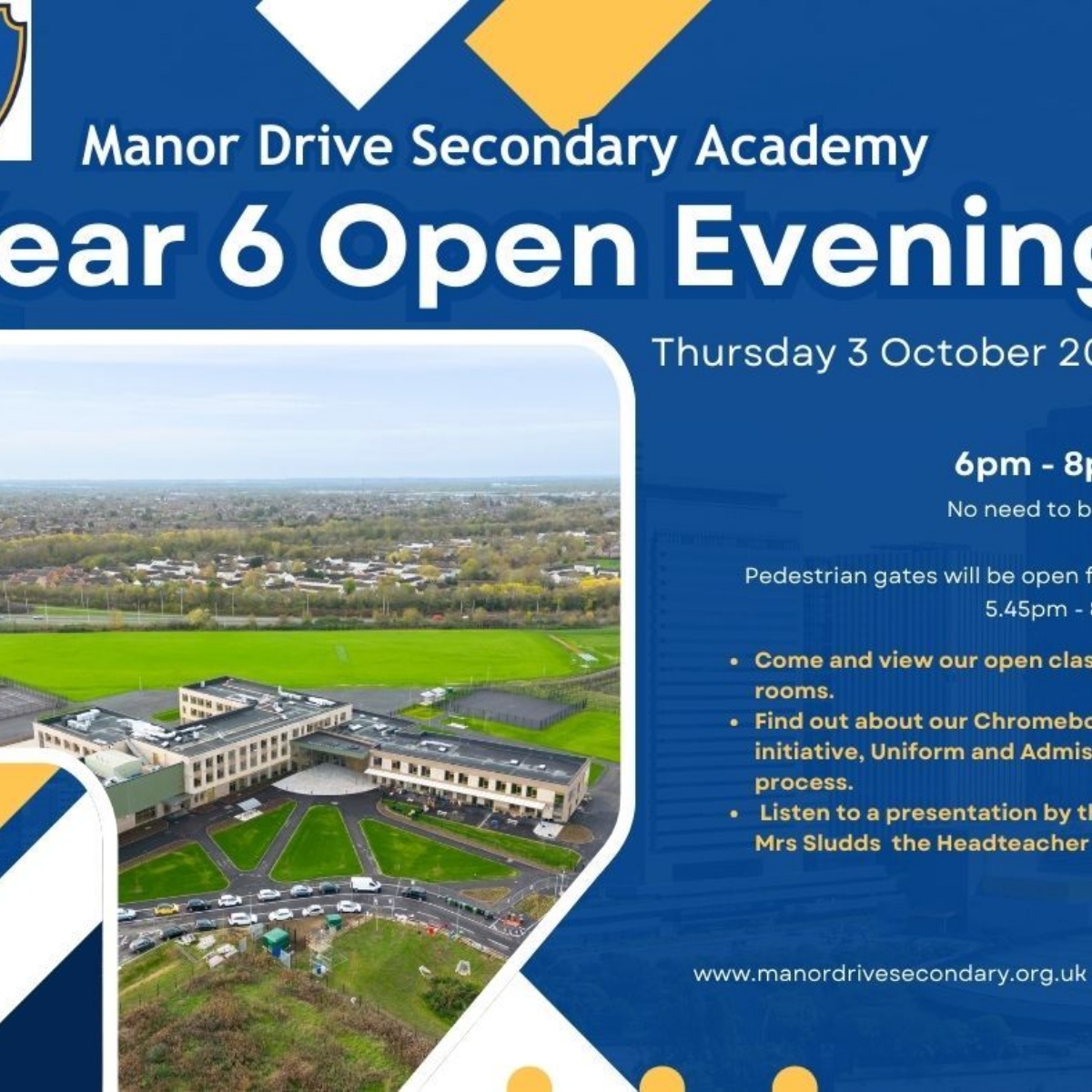 Manor Drive Secondary Academy - Open Evening 3 October 2024